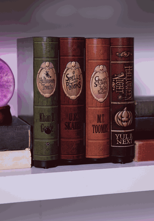 8-Inch Animated Haunted Books Decoration | Halloween Animatronics