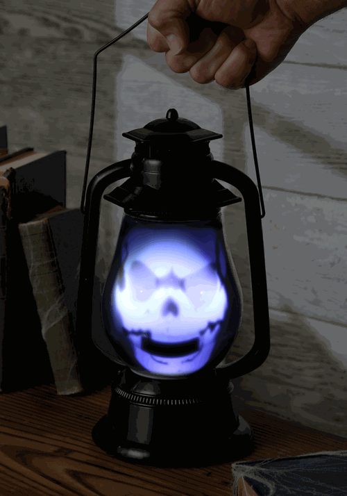 Hidden Ghost Face Light Up Lantern Prop