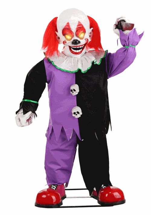 4FT Animatronic Little Killer Clown Halloween Prop | Evil Clown Decorations
