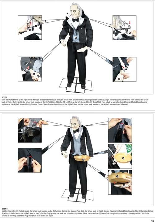 Evil Animated Greeter Butler Halloween Decoration