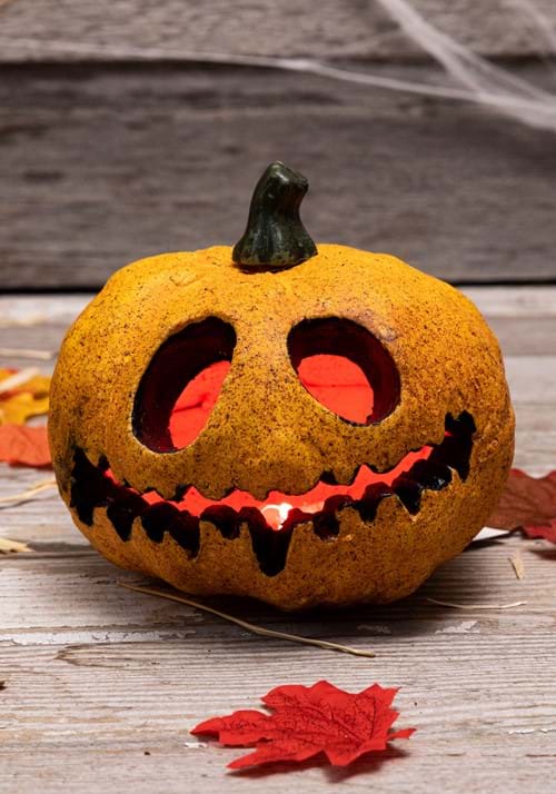 Light Up Spooky Pumpkin Face with Red Lights Decoration | Pumpkin ...