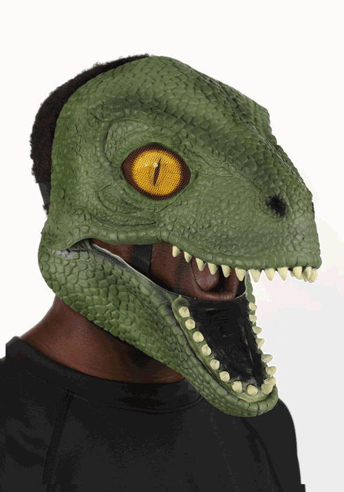 Green Dinosaur Costume Mouth Mover Mask | Dinosaur Accessories