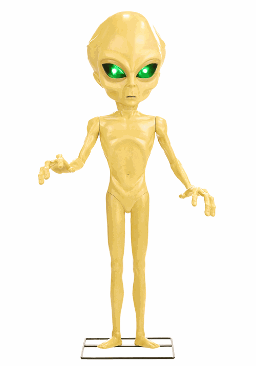 4.5FT Area 51 Roswell Alien Animatronic Decoration | Halloween Animatronics